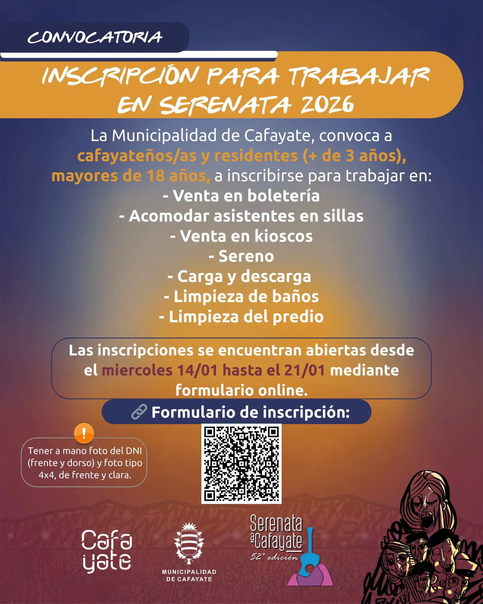 Convocatoria abierta- Serenata a Cafayate 2026